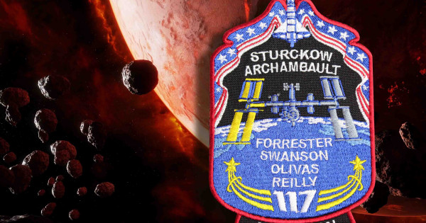 Patch à coudre brodé Mission NASA de la navette spatiale ISS STS-117